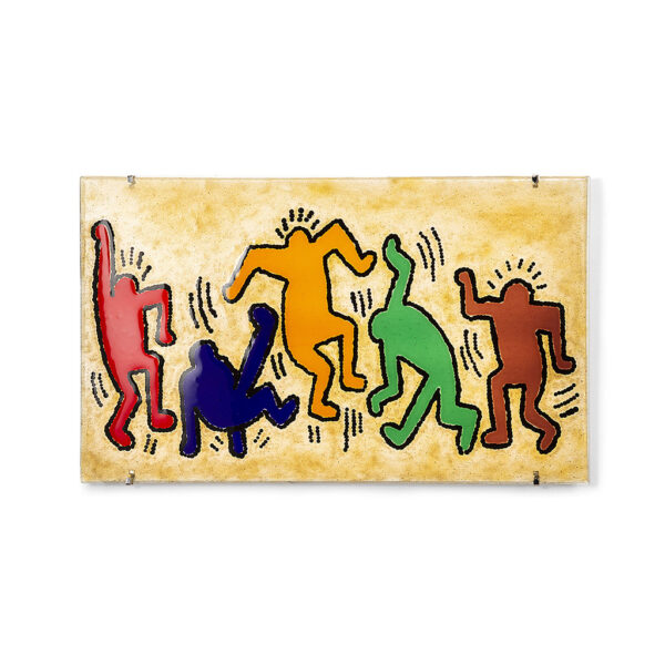 Keith Haring - colorful glass work - veveglass